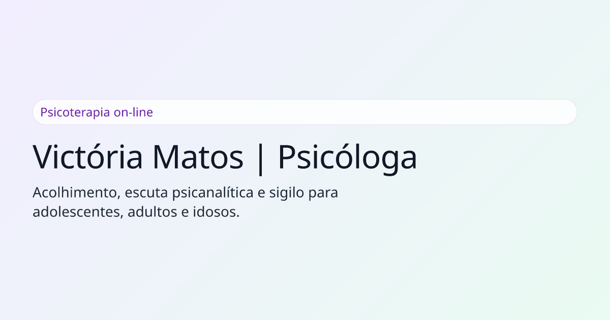 Victória Matos | Psicóloga